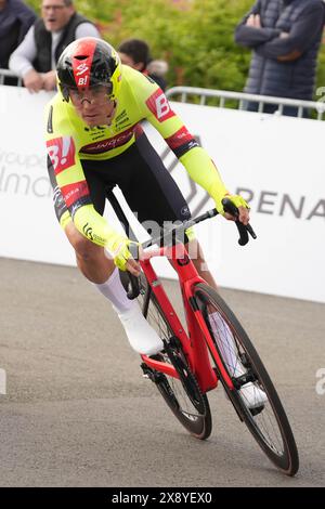 PEYSKENS Dimitri (Bingoal-WB) during the Boucles de la Mayenne 2024, Stage 1 Prologue Espace ...