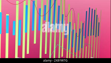 Business concept. Against the background of graphs and charts, a yellow ...