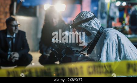 Expert Using Advanced Camera to Take Photos of Evidence and Clues to ...