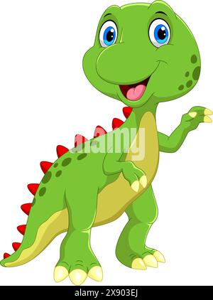 Cartoon funny Brontosaurus isolated on white background Stock Vector ...