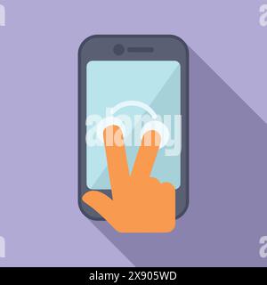 finger swiping on phone screen icon doodle illustration Stock Vector ...