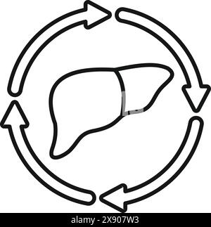Hepatology, liver health care and detox vector illustration. Cartoon ...