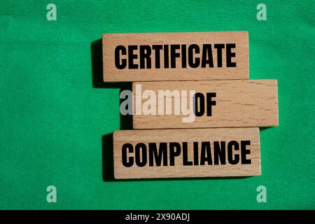 Wooden blocks with symbol of compliance concept Stock Photo - Alamy