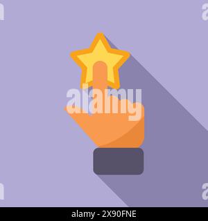 Hand selecting favorite. Rating concept. Finger pressing the star. Icon ...