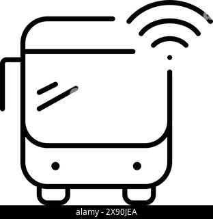 Tram and wifi symbol. Smart transport, wireless transit internet access ...