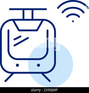 Tram, wifi symbol. Smart transport, wireless transit internet access ...