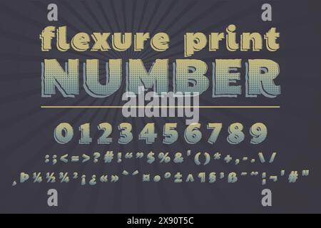 Print 3D vintage halftone alphabet poster. Collage style stencil ...