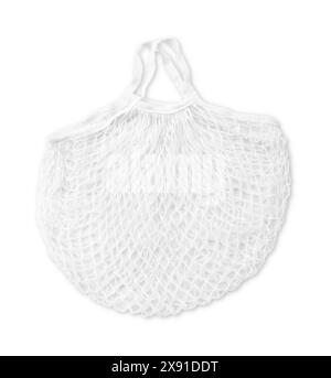 Empty string bag isolated on white, top view Stock Photo - Alamy