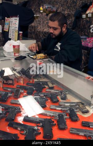 Los Angeles gun club downtown Los Angeles, several hundred hand guns ...