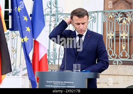 Emmanuel Macron und Olaf Scholz beim Treffen des Deutsch-Französischen ...