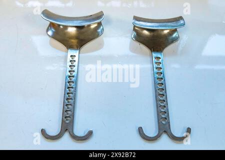 Surgical instruments for cesarean section in tray in washing room ...
