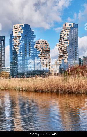 Netherlands, Amsterdam - April 7, 2024: Iconic residential towers known ...