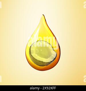 Cooking oil drop with coconut inside on golden background Stock Photo ...