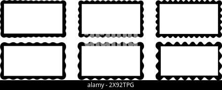 Scallop edge lace frames and border lines. Vector scalloped square ...