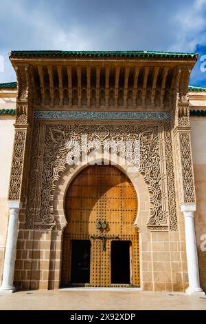 The tourist site of Mausoleum of Moulay Ismail in the Kasbah of Moulay ...