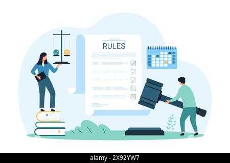 Rules checklist isolated cartoon vector illustration. Household rules ...