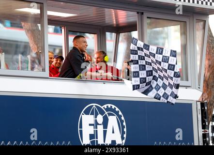 Kylian Mbappe of France with the checkered flag, drapeau during the ...