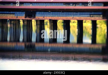 Cedar Street Bridge Public Market in Sandpoint Idaho is an old covered ...