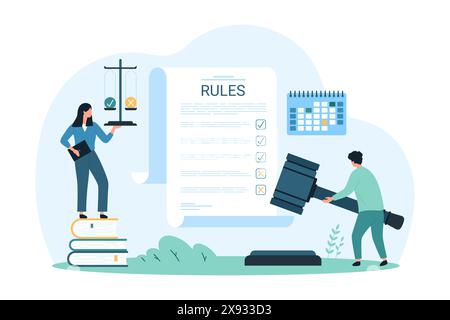 Rules checklist isolated cartoon vector illustration. Household rules ...