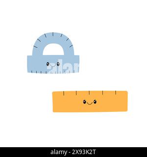 school elements funny characters vector illustration design Stock ...