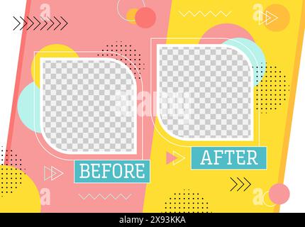 Colorful before and after frames. Vector illustration. Vector template ...