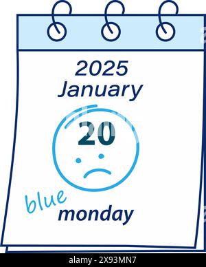 Calendar sheet with inscription monday January and hand drawn lettering ...