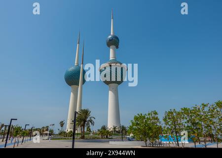 Kuwait City - May 16, 2024 - panorama view of the Kuwait Towers Stock ...
