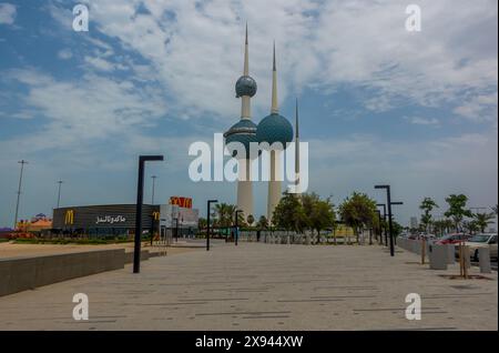 Kuwait City - May 16, 2024 - panorama view of the Kuwait Towers Stock ...