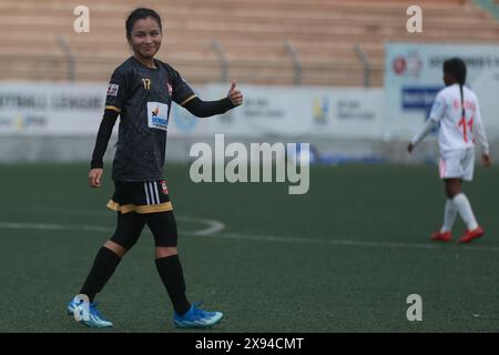 Ritu porna Chakma (Black) of Nasrin Sports Academy during the final ...