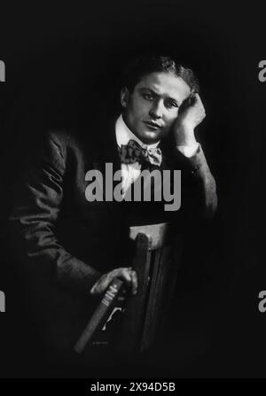 Portrait of Harry Houdini with his book ”The Unmasking of Robert-Houdin ...