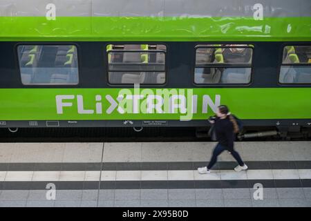Flixtrain, platform, main station, Berlin, Germany, Flixtrain ...