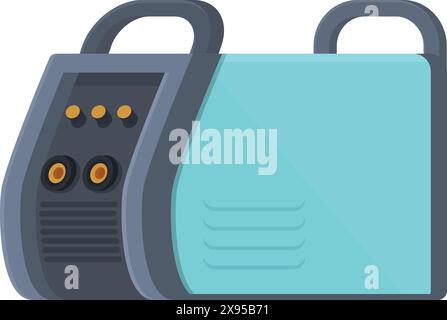 Colorful, detailed illustration of a portable electric generator in a ...