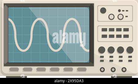 Detailed digital oscilloscope vector illustration for scientific ...