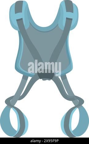 Vector illustration of safety harness with adjustable straps and ...