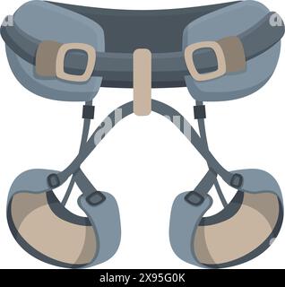 Colorful cartoon climbing harness illustration with carabiner and ...
