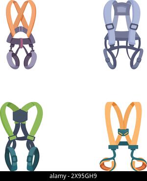 Different types of rope vector illustrations set. Collection of cartoon ...