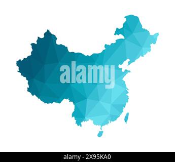 China polygon map abstract vector. Low poly style vector map of China ...