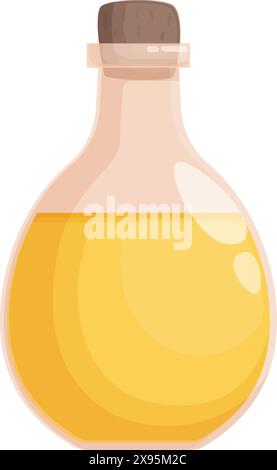 Laboratory potion bottle animation cartoon game icon. Chemical witch ...