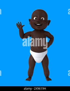 Fun 3D cartoon baby saying hi Stock Photo - Alamy