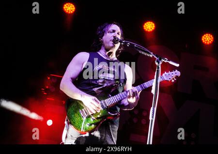 Zach Throne performing with Corey Taylor's band at Lycabettus Theatre ...