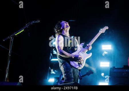 Zach Throne performing with Corey Taylor's band at Lycabettus Theatre ...
