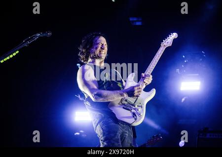 Zach Throne performing with Corey Taylor's band at Lycabettus Theatre ...