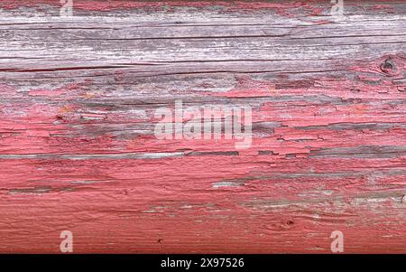 Background Image of Distressed Cabin Logs Painted Red and Weathered ...