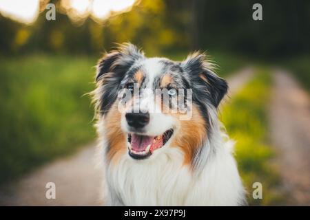 Blue merle Australian Shepherd (Aussie Stock Photo - Alamy
