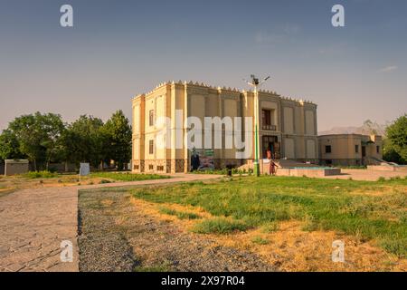 Sarazm, Tajikistan, 20 August 2023: Propaganda billboard of President ...
