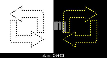 Square cyclic rotation arrow icon. Navigation concept arrow sign Stock ...