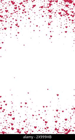 Valentine hearts, flying, falling down, floating. White hearts ...