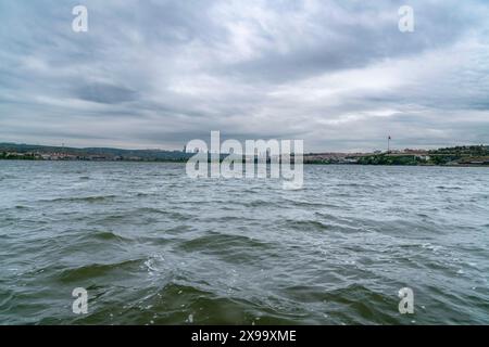 Golbasi, Ankara, Turkey-May 12, 2024: Golbasi city with Mogan lake ...