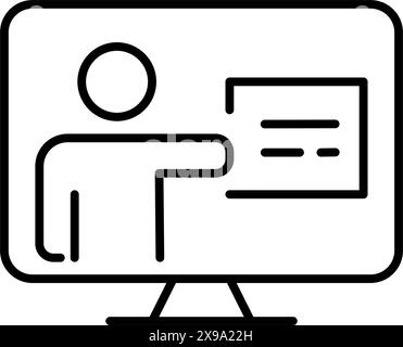 Interactive course outline vector icon. Thin line black interactive ...