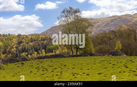 Landscape beauty of the Eskdale valley viewed from the Ravenglass and ...